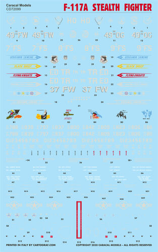 Caracal Models 72099 Lockheed F-117 A Stealth Fighter Decals