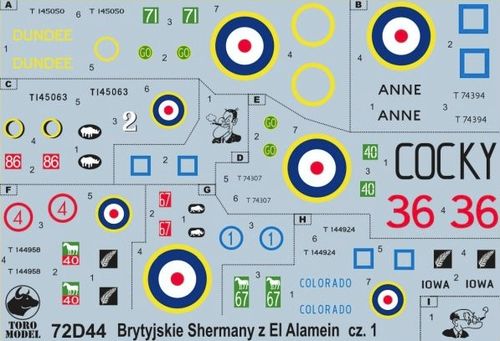 Toro Model 72D44 Brytyjskie Shermany z El-Alamein cz.1