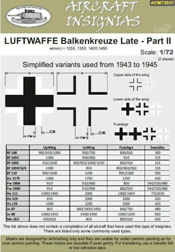 Armycast ACM73037 Luftwaffe Balkenkreuze Late - Part II