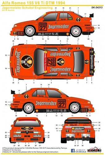 SK Decals 24213 Alfa Romeo 155 V6 TI - DTM 1994 Jagermeister Schubel Engineering (for Tamiya Kits)