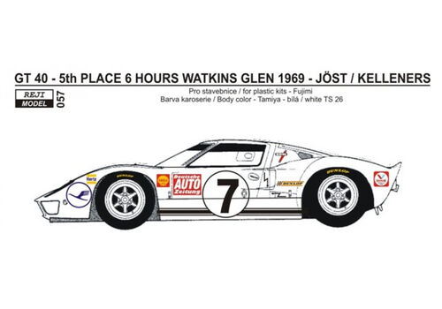 Rejimodel 057 Ford GT 40 - Watkins Glen 1969 Joest / Kelleners (for Fujimi Kits)