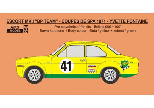 Rejimodel 254 Ford Escort Mk.I (circuit version) - Coupes de Spa 1971 - #41 Yvette Fontaine (for Belkits Kits)