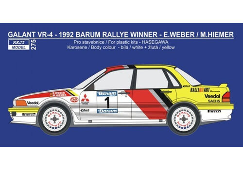Rejimodel 275 Mitsubishi Galant - 1992 Barum rally winner - Weber / Hiemer (for Hasegawa Kits)
