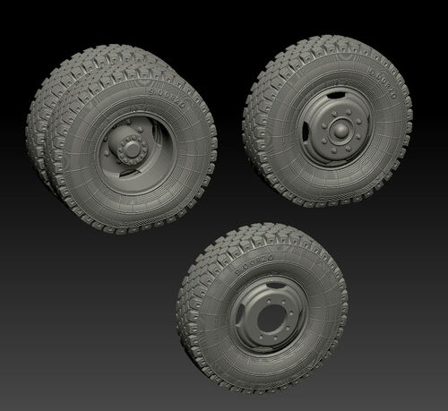 FOCUS MINIATURES K3501 Zil 130 -Sagged Wheels (for Zvezda and AVD Kits)