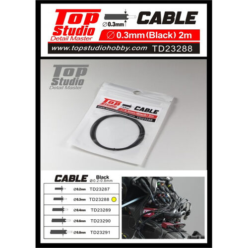 Top Studio TD23288 Cable 0.3 mm (Black / 2 m)