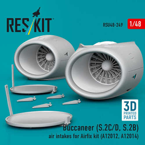 RES/KIT U48-0249 Buccaneer S.2 B/C/D - 3D-Printed Air Intakes (for Airfix A12012 and A12014 Kits)