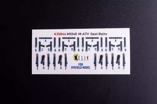 KELIK K35044 M1240A M-ATV Seat Belts - Interior 3D Decals (for RFM Kits)
