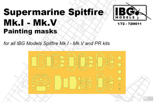 IBG 72M011 Supermarine Spitfire Mk.I - Mk.V - Painting Masks (for IBG Kits)