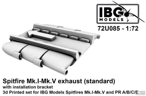 IBG 72U085 Supermarine Spitfire Mk. I - Mk. V - 3D-Printed Exhaust (Standard / for IBG Kits)