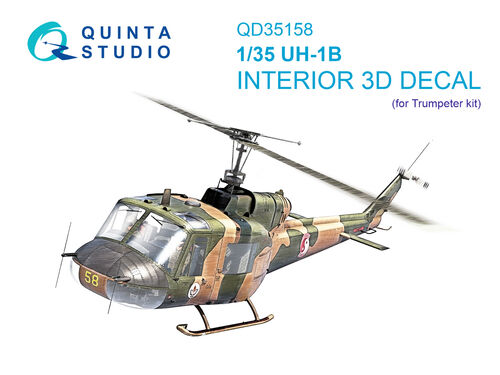 Quinta Studio QD35158 UH-1B 3D-Printed & coloured Interior on decal paper (Trumpeter)