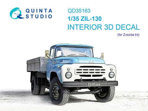Quinta Studio QD35163 ZiL-130 3D-Printed & coloured Interior on decal paper (Zvezda)