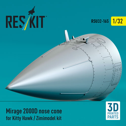 RES/KIT U32-0165 Mirage 2000D Nose Cone For Kitty Hawk / Zimimodel Kit (3D Printed)