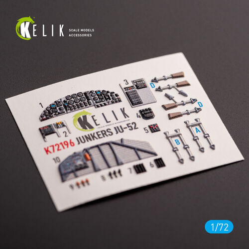 KELIK K72196 Ju-52 - Interior 3D Decals For Italeri Kit