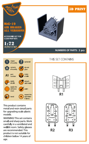 Clear Prop Models A72187 MiG-19 - Air Brakes (for Clear Prop Kits)