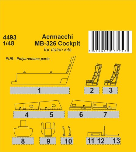 CMK K4493 Aermacchi MB-326 Cockpit (For Italeri)