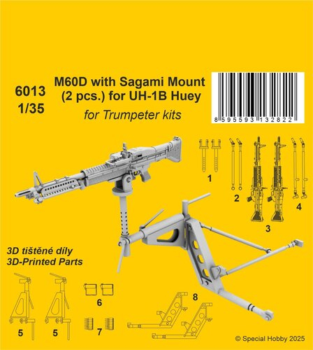 CMK K6013 M60D With Sagami Mount (2pcs) For UH-1B Huey (For Trumpeter)