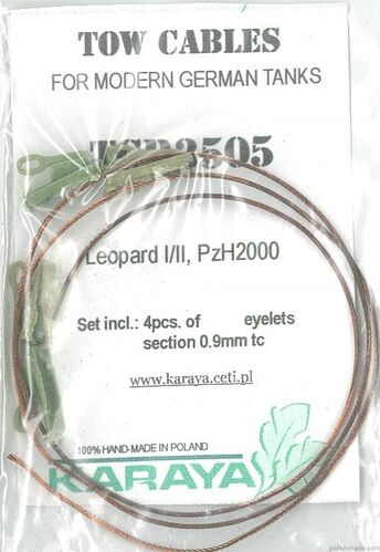 KARAYA TCR3505 Tow Cables For Leopard I/II, Strv.122, PzH2000 With 3D Printed Ends (4pcs.)