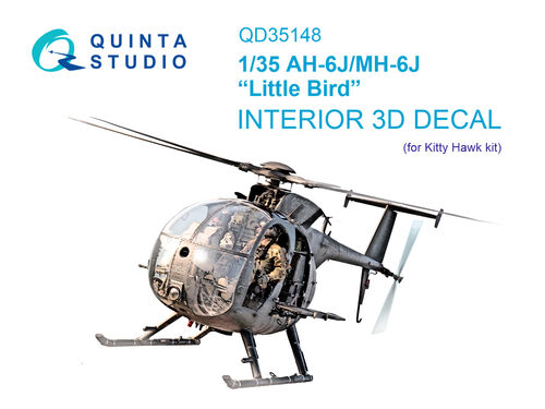 Quinta Studio QD35148 AH-6J / MH-6J - 3D-Printed & Coloured Interior on Decal Paper (for Kitty Hawk Kits)