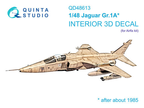 Quinta Studio QD48613 Jaguar Gr.1 A - 3D-Printed & Coloured Interior on Decal Paper (for Airfix Kits)