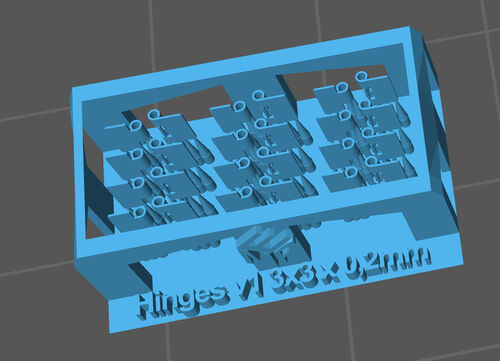 EMP3D 99160814 Zawiasy - Typ 2 - 10 kompletów (3x3mm / 0,2mm grubości)