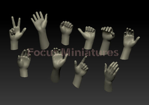 FOCUS MINIATURES 3533 Hands Set 1 (16 pcs)