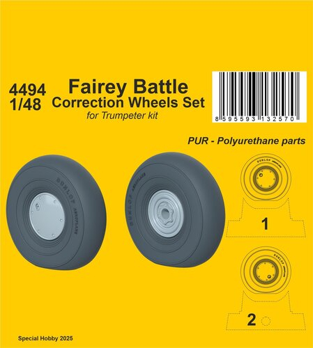 CMK K4494 Fairey Battle Correction Wheels Set (For Trumpeter)