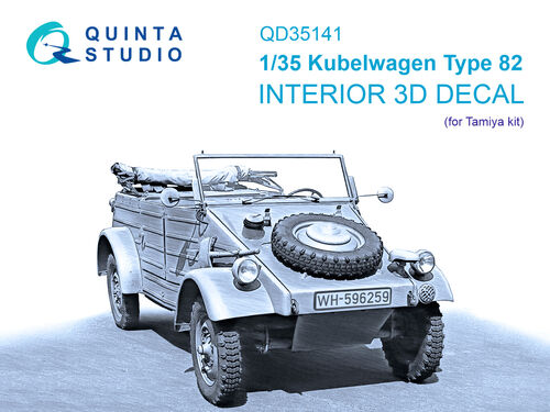 Quinta Studio QD35141 Kubelwagen Type 82 - Interior 3D Decal (For Tamiya Kit)