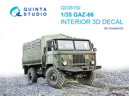 Quinta Studio QD35152 GAZ-66 - 3D-Printed & Coloured Interior on Decal Paper (for Zvezda Kits)