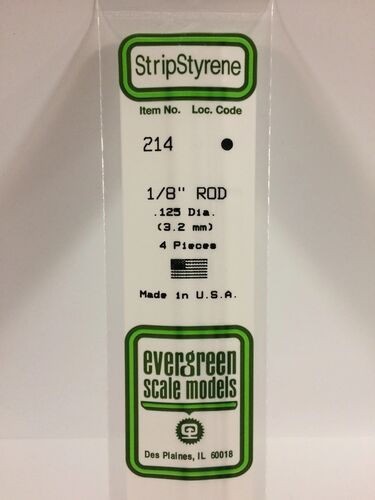 Evergreen 00214 Polystyrene Rods 3,20 mm (35 cm) (1 pcs)