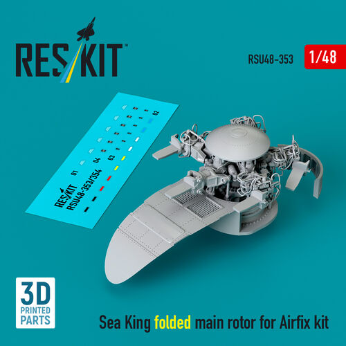 RES/KIT U48-0353 Sea King Folded Main Rotor For Airfix Kit (3D Printed)