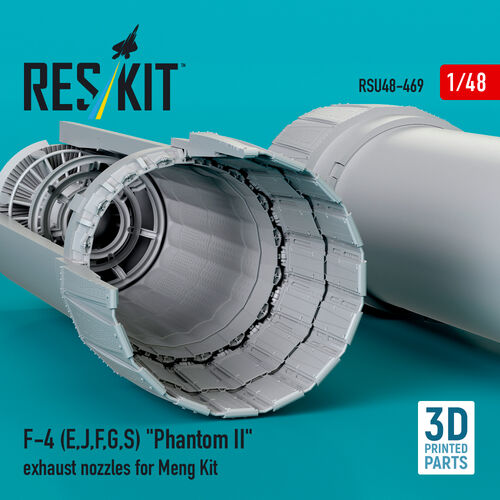 RES/KIT U48-0469 F-4 (E, J, F, G, S) 'Phantom II' Exhaust Nozzles For Meng Kit (3D Printed)