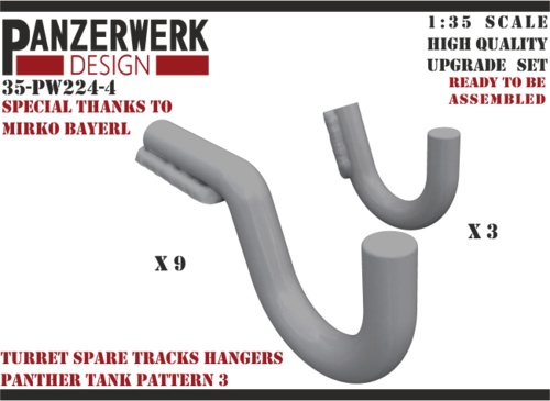 Panzerwerk Design 35-PW224-4 Turret Spare Tracks Hangers, Panther Tank Pattern 3