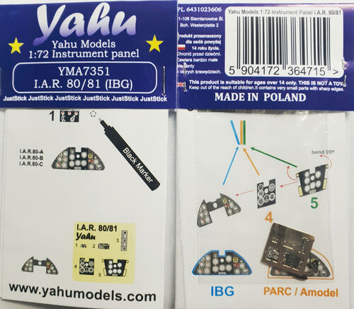 Yahu Models A7351 IAR-80 / IAR-81 C - Pre-Painted Instrument Panel (for IBG Models kits)