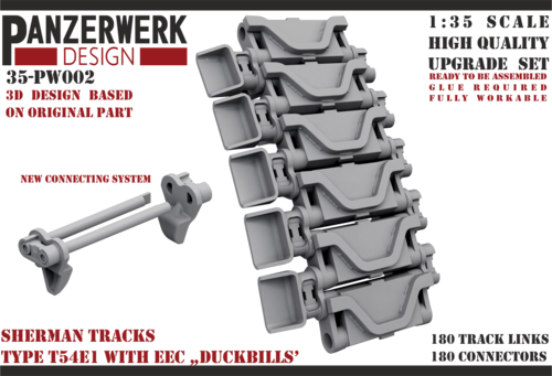 Panzerwerk Design 35-PW002 Sherman Tracks Type T54E1 With Duckbills