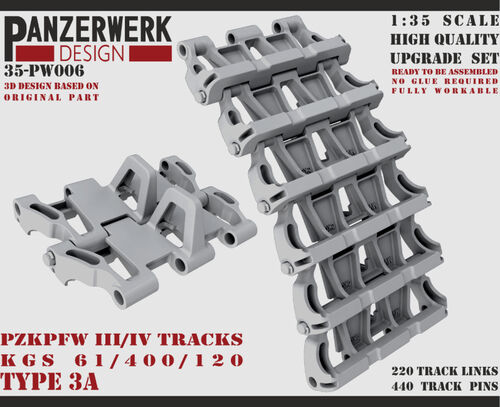 Panzerwerk Design 35-PW006 PzKpfw III/IV Tracks KGS 61/400/120 Type 3A