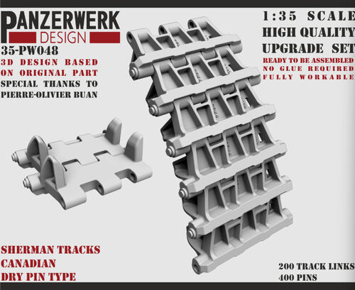 Panzerwerk Design 35-PW048 Sherman Tracks Canadian Dry Pin Type