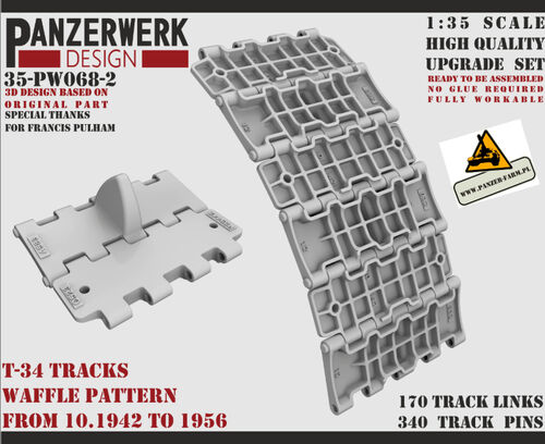 Panzerwerk Design 35-PW068-2 T-34 Tracks Waffle Pattern From 10.1942 To 1956