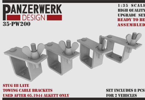 Panzerwerk Design 35-PW200 StuG III Late Towing Cable Brackets Used After 05.1944 Alkett Only