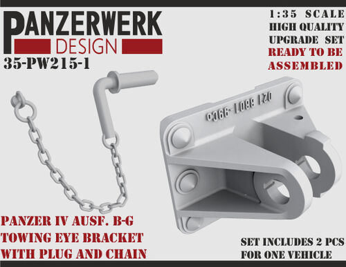 Panzerwerk Design 35-PW215-1 Panzer IV Ausf. B-G Towing Eye Bracket With Plug And Chain
