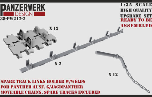 Panzerwerk Design 35-PW217-2 Spare Track Links Holder With Welds For Panther Ausf. G/Jagdpanther (Moveable Chains, Spare Tracks Included)