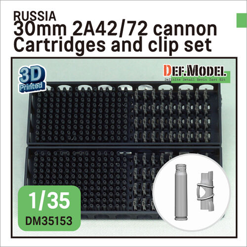 DEF Model DM35153 Russia 30mm 2A42/72 Cannon Cartridges And Clip Set (For BMP, VMPT, BMD Series)