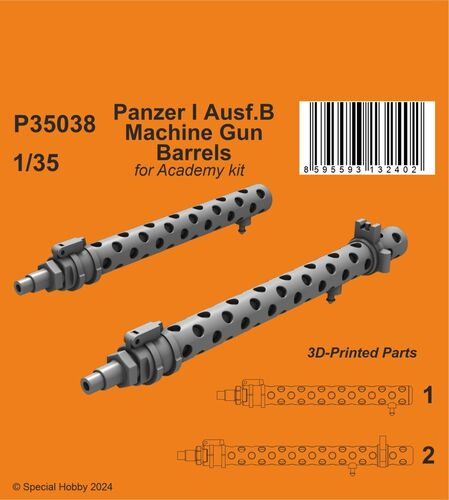 CMK P35038 Panzer I Ausf.B Machine Gun Barrels (For Academy)