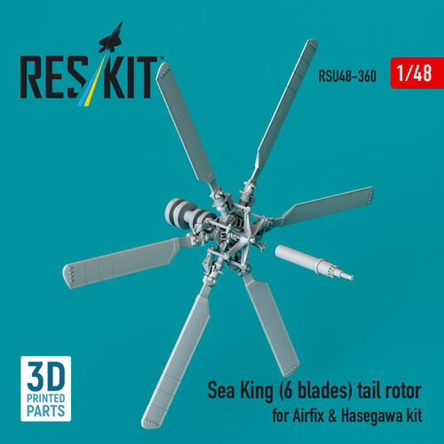 RES/KIT U48-0360 Sea King (6 Blades) Tail Rotor For Airfix & Hasegawa Kit (3D Printed)