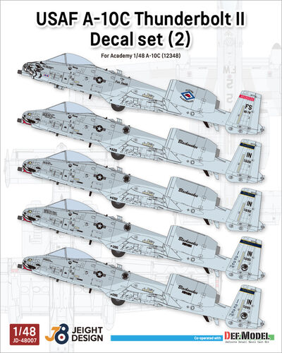 DEF Model JD48007 USAF A-10C Thunderbolt II Decal Set (2) (For Academy 12348)