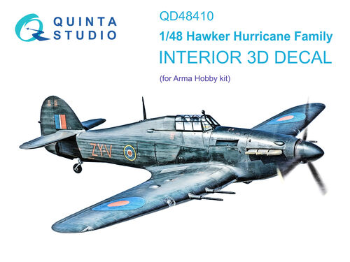 Quinta Studio QD48410 Hawker Hurricane Family - 3D-Printed & Coloured Interior (for Arma Hobby kits)