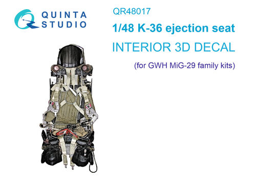Quinta Studio QR48017 MiG-29 family - K-36 Ejection Seat 3D Interior Decal (for GWH kits)