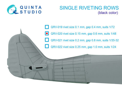 Quinta Studio QRV020 Single riveting rows (rivet size 0.15 mm, gap 0.6 mm)
