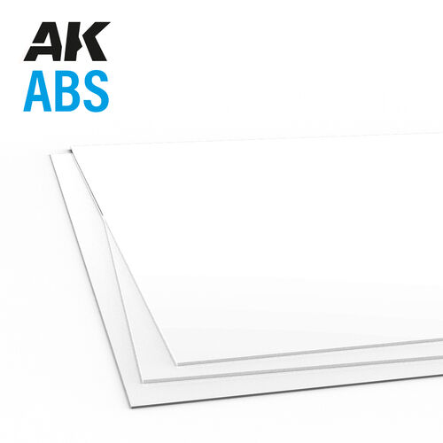 AK-Interactive 6740 Plain Opaque ABS Sheet 1mm Thickness 245mm x 195mm - 1 Piece
