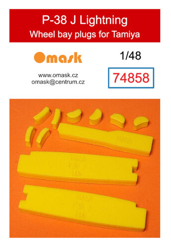Omask 74858 P-38 J Lightning Wheel Bay Plugs (For Tamiya)