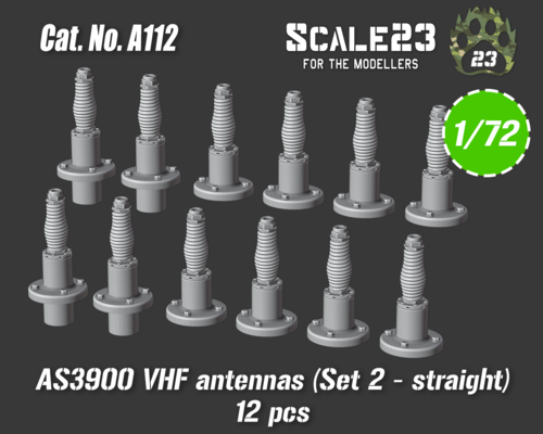 Scale23 72-A112 AS3900 VHF NATO antennas (Set 2 - straight) - 12 pcs